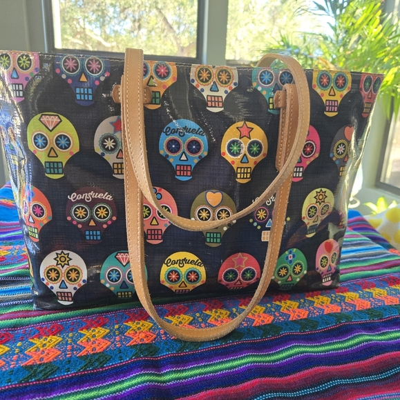 Consuela | Bags | Consuela Colorful Skull Tote | Poshmark